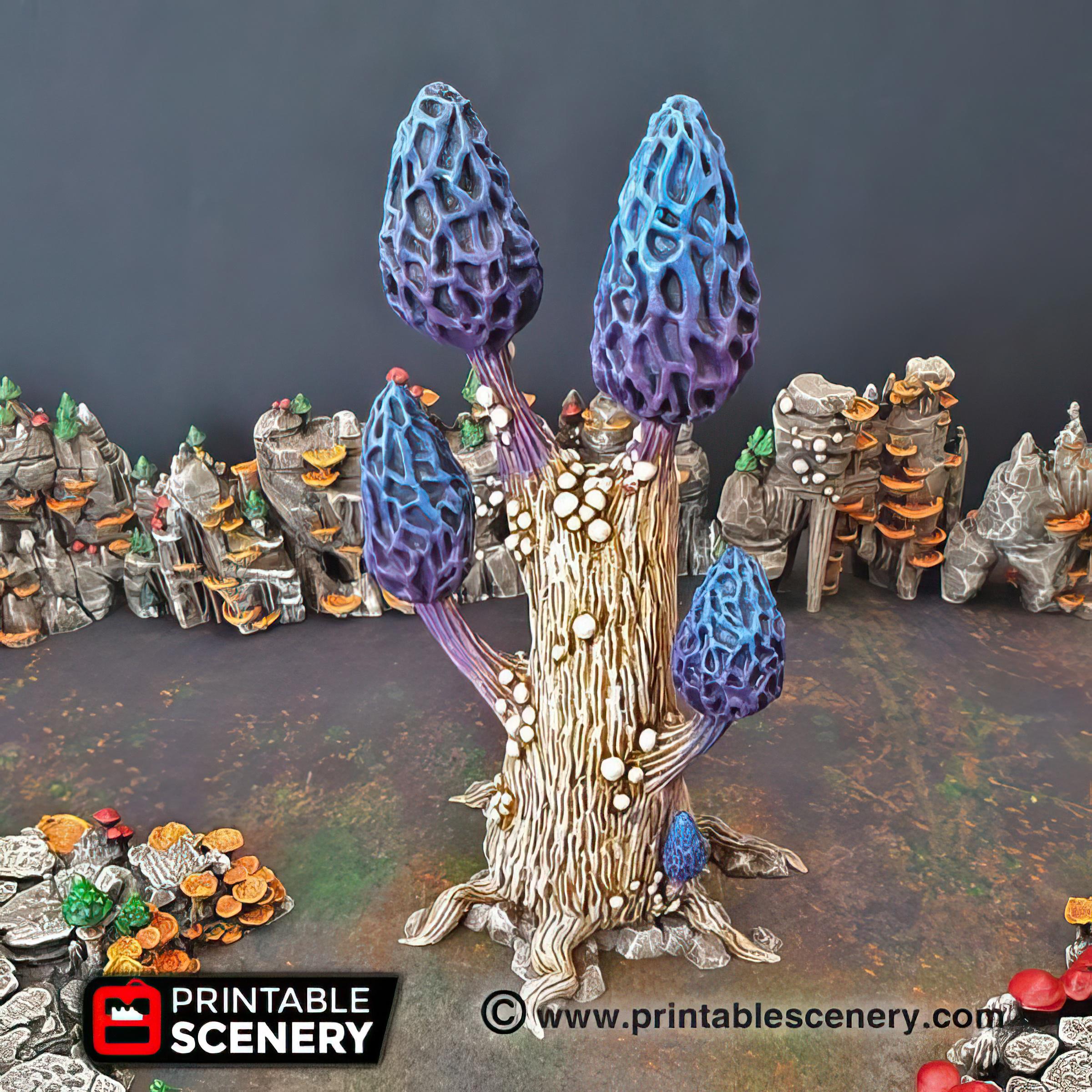 Giant Magic Mushroom Trees: 3 Morels, Scatter Terrain for Sci-fi ...