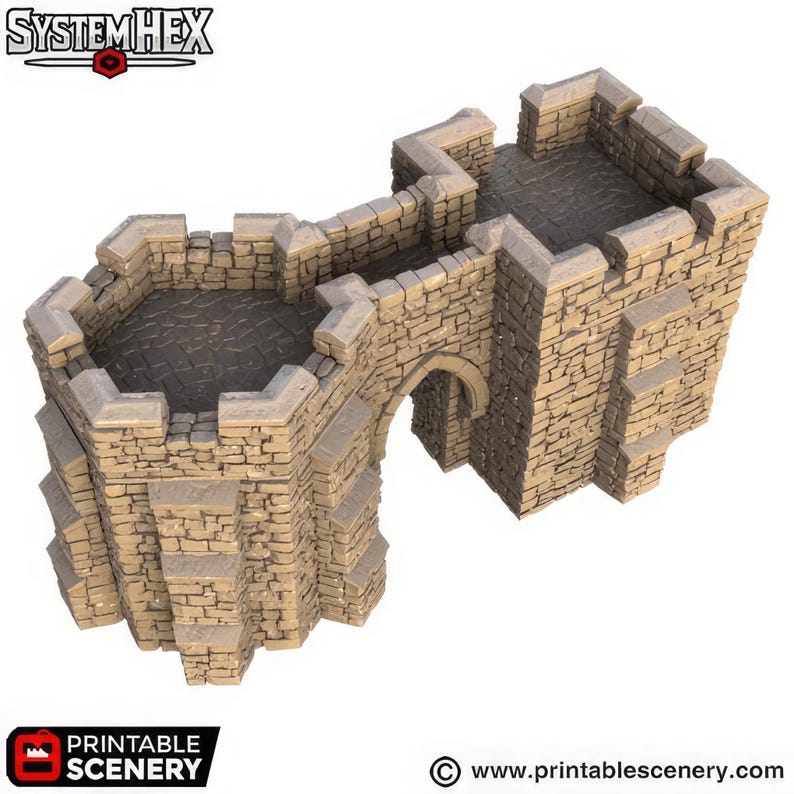 Castle Battlements: Tabletop Wargaming Fort Towers, Walls and Gate - Etsy