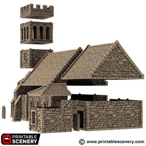 Tabletop Terrain Church Building Historical Printable Scenery Fantasy ...