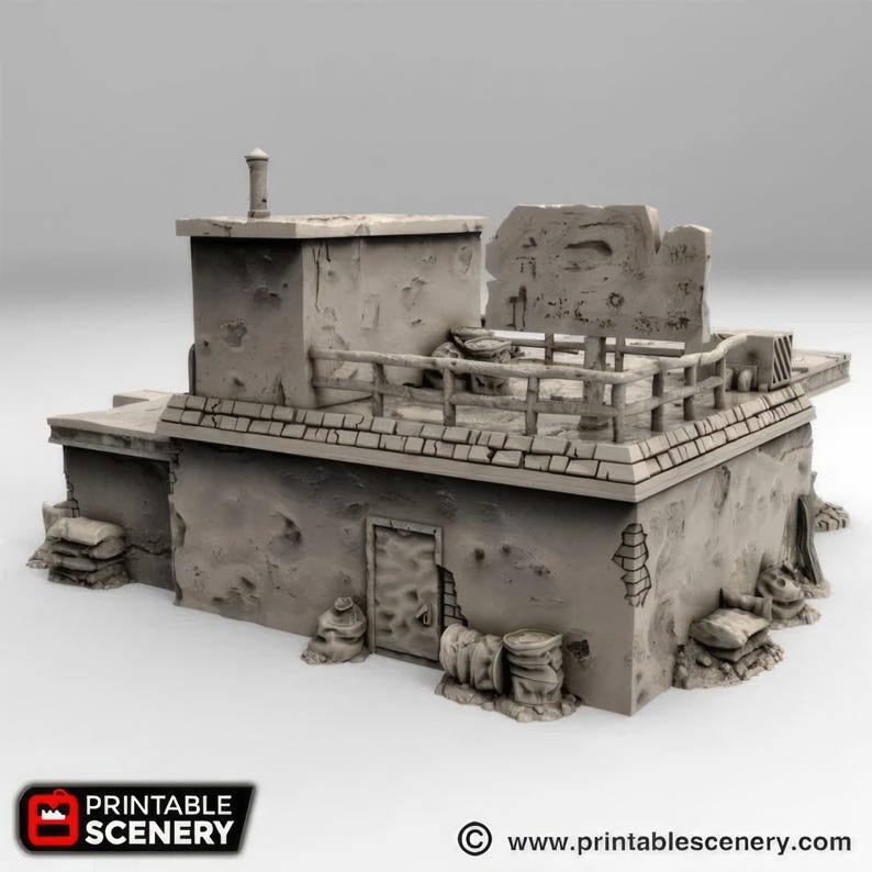 Derelict Gas Station: Post Apocalypse Tabletop RPG Terrain - 15/28/32mm ...