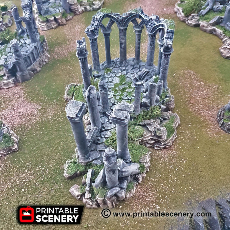 Ancient Ruins: Scatter Tabletop Terrain 7-piece Set, RPG Wargaming ...