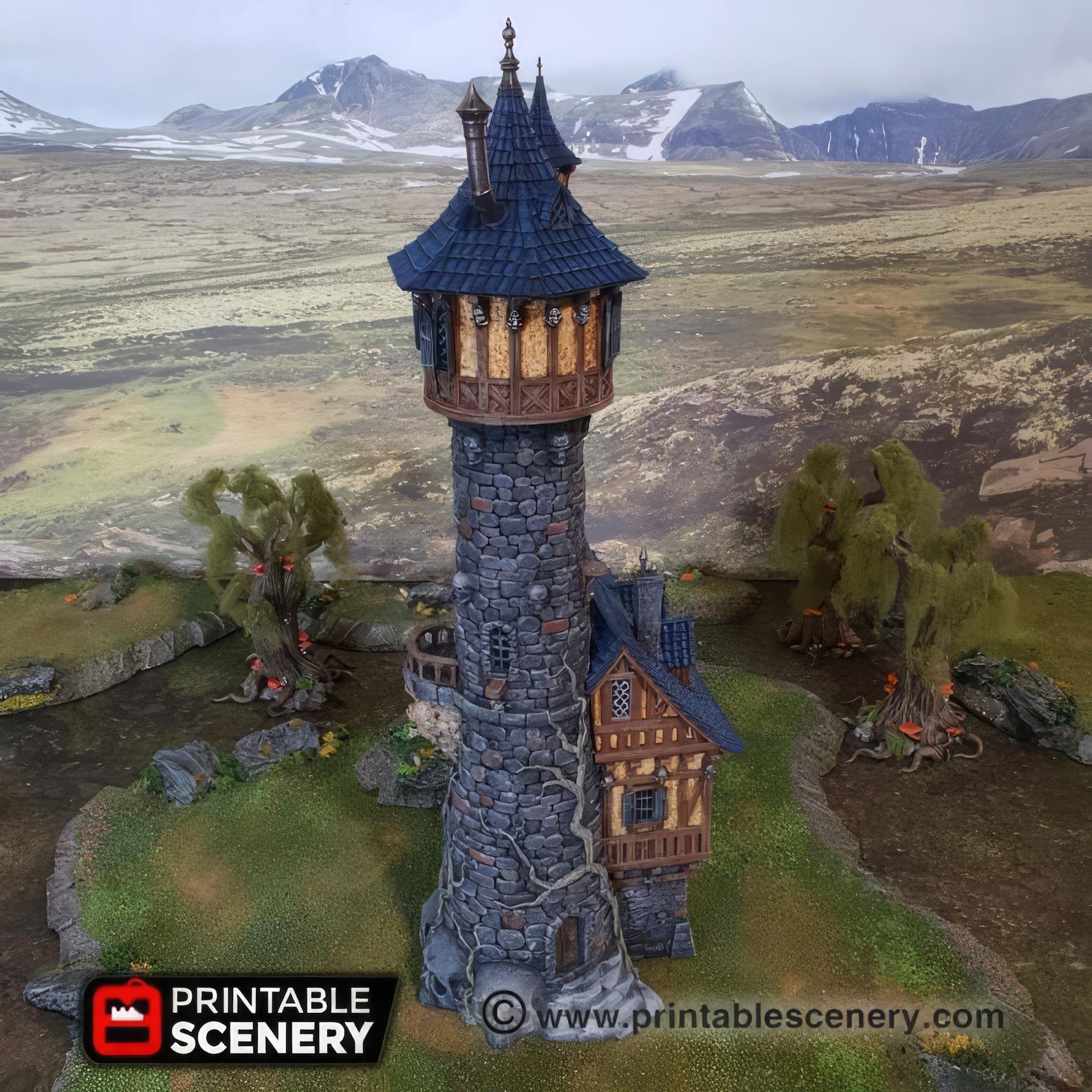 Evil Wizard's Tower Tabletop: 3D Printed Sorcerer's Scenery Prop - Etsy