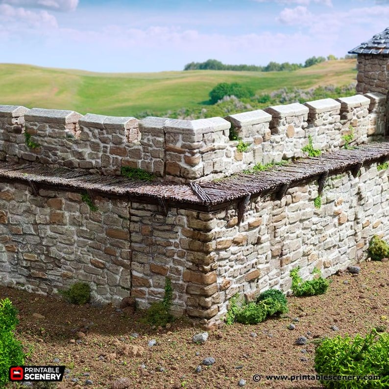 Norman Castle Walls: Tabletop Fort, Historical Wargaming Garrison Model ...