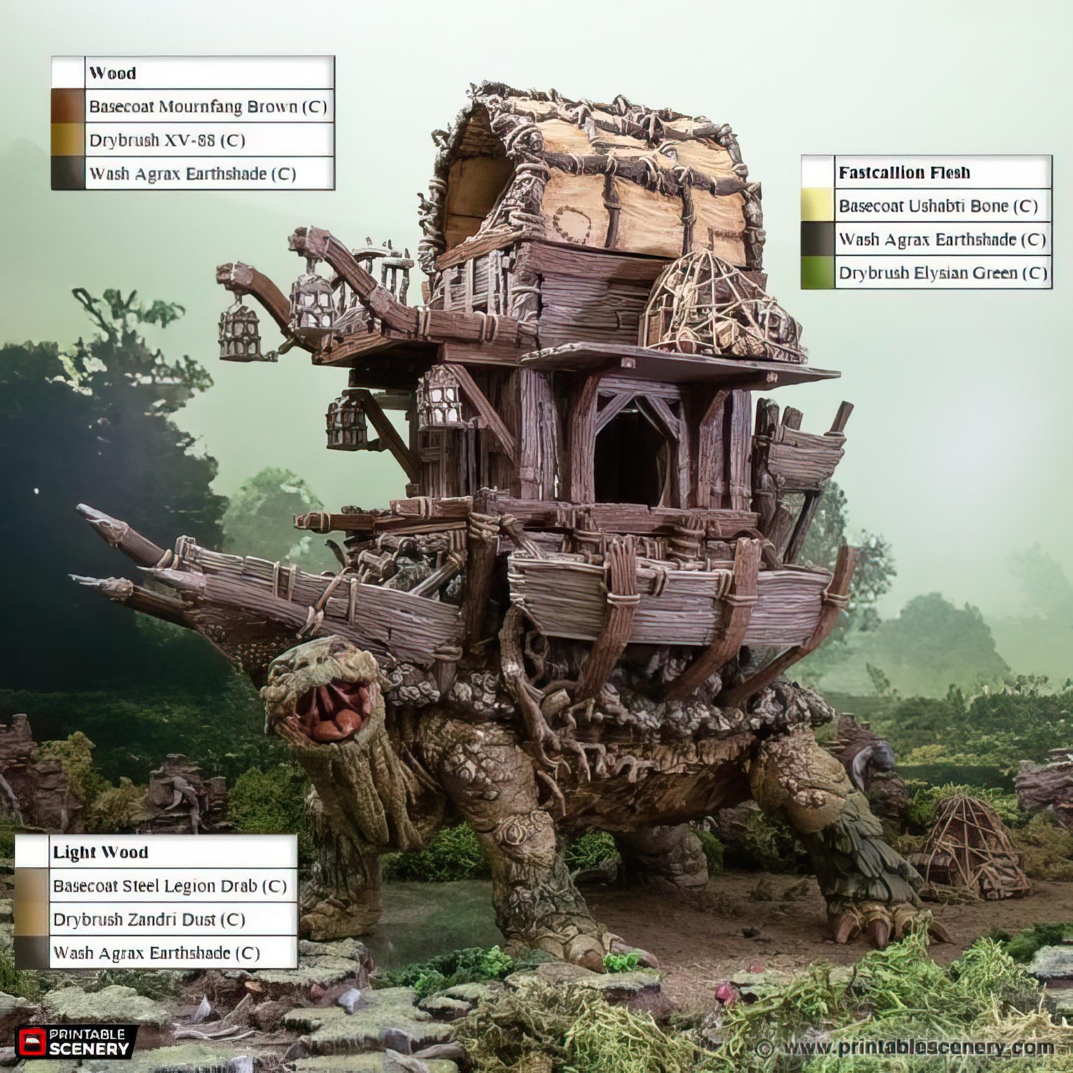 Giant Tortoise Caravan: RPG Miniature Mount - Fastcallion - Wargaming ...