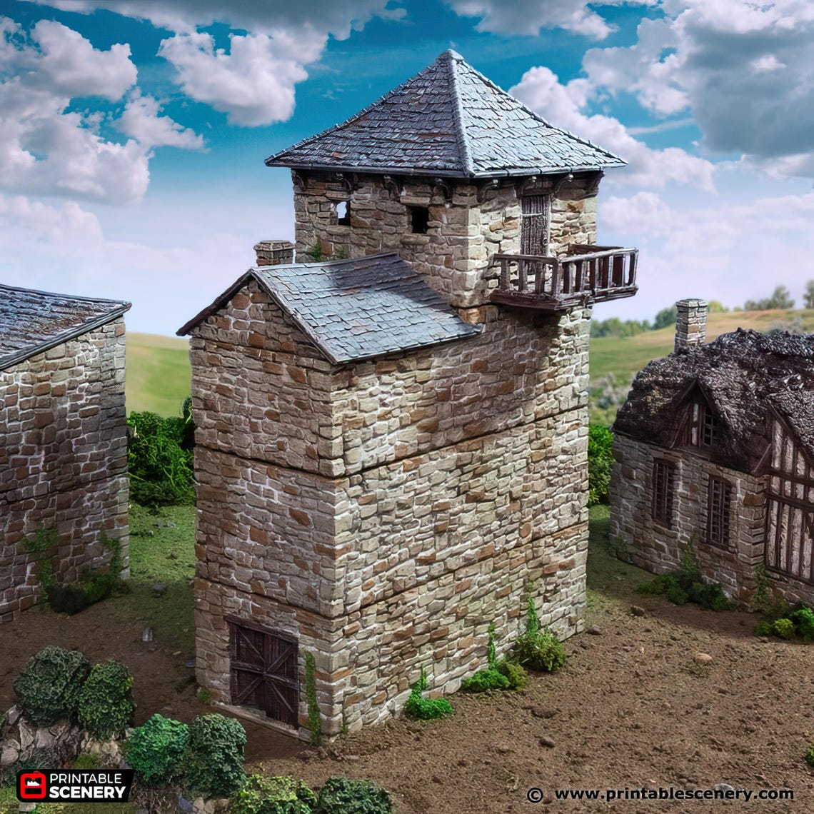 Black Rock Keep: Medieval Garrison Tower - 15mm/28mm/32mm RPG Terrain ...