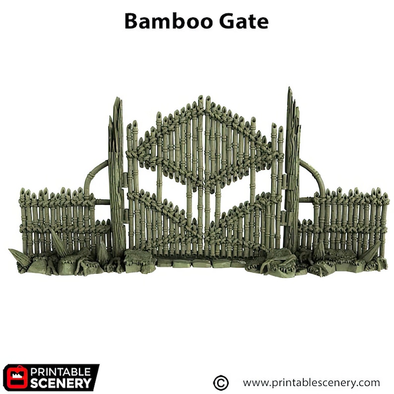 Bamboo Barricade: Tribal Camp Terrain - Fantasy RPG Printable Scenery ...