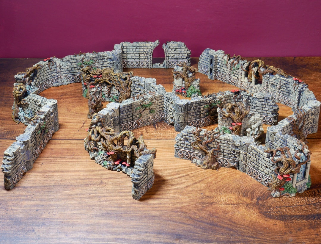 Elven Walls: Modular Dungeon Terrain - Fantasy Tabletop RPG Printable ...
