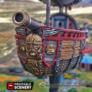 Dwarven Airship: Steampunk RPG Miniature, 3D Printed Battleship - Etsy