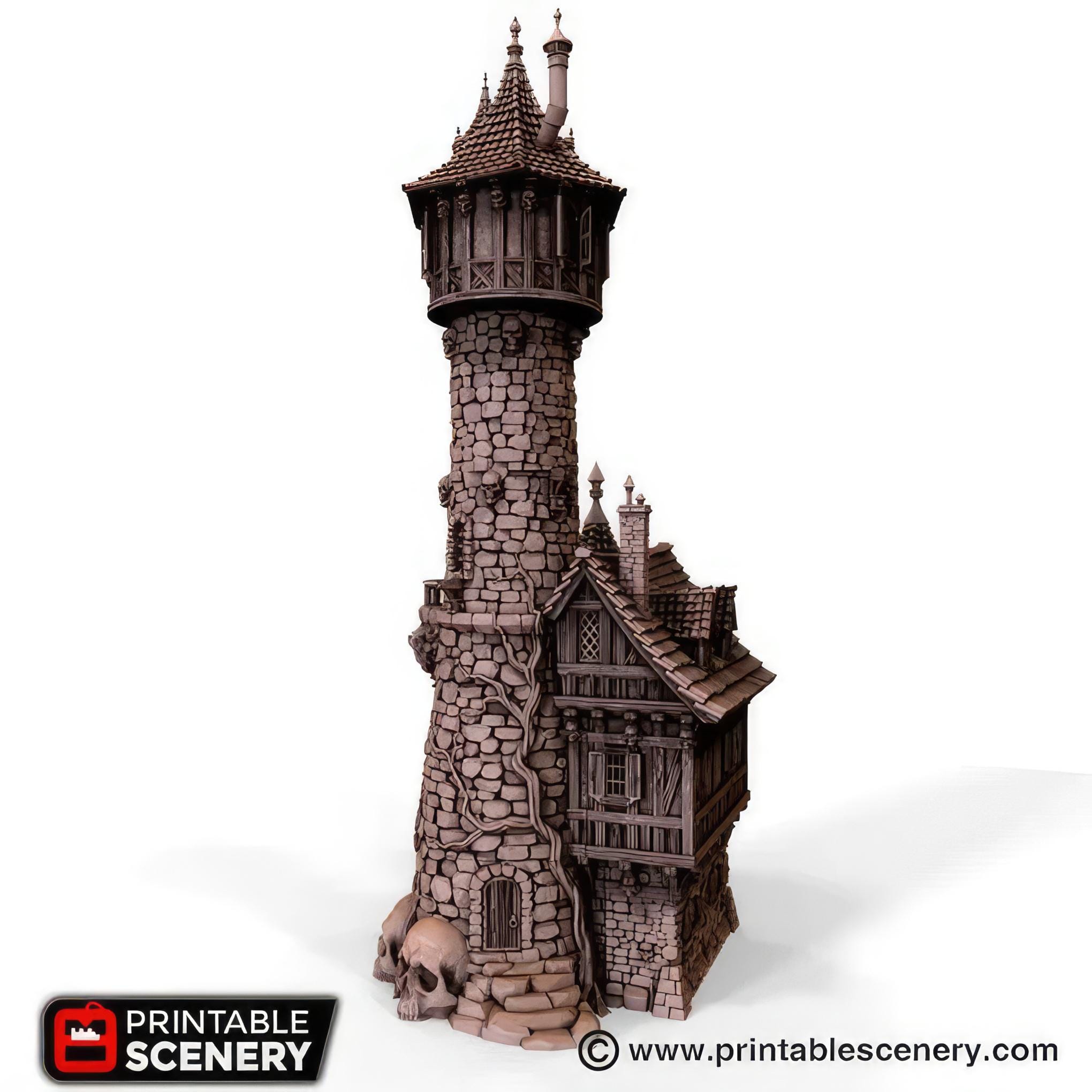 Evil Wizard's Tower Tabletop: 3D Printed Sorcerer's Scenery Prop - Etsy
