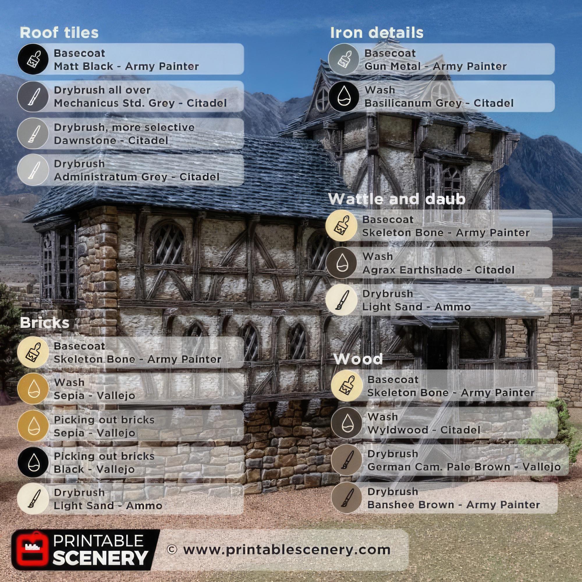Tudor Castle Quarters: Medieval Wargaming Terrain, Printable Scenery - Etsy