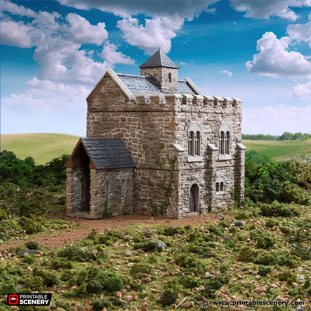 Norman Castle House Tabletop Scatter Keep Historical Fort Printable ...