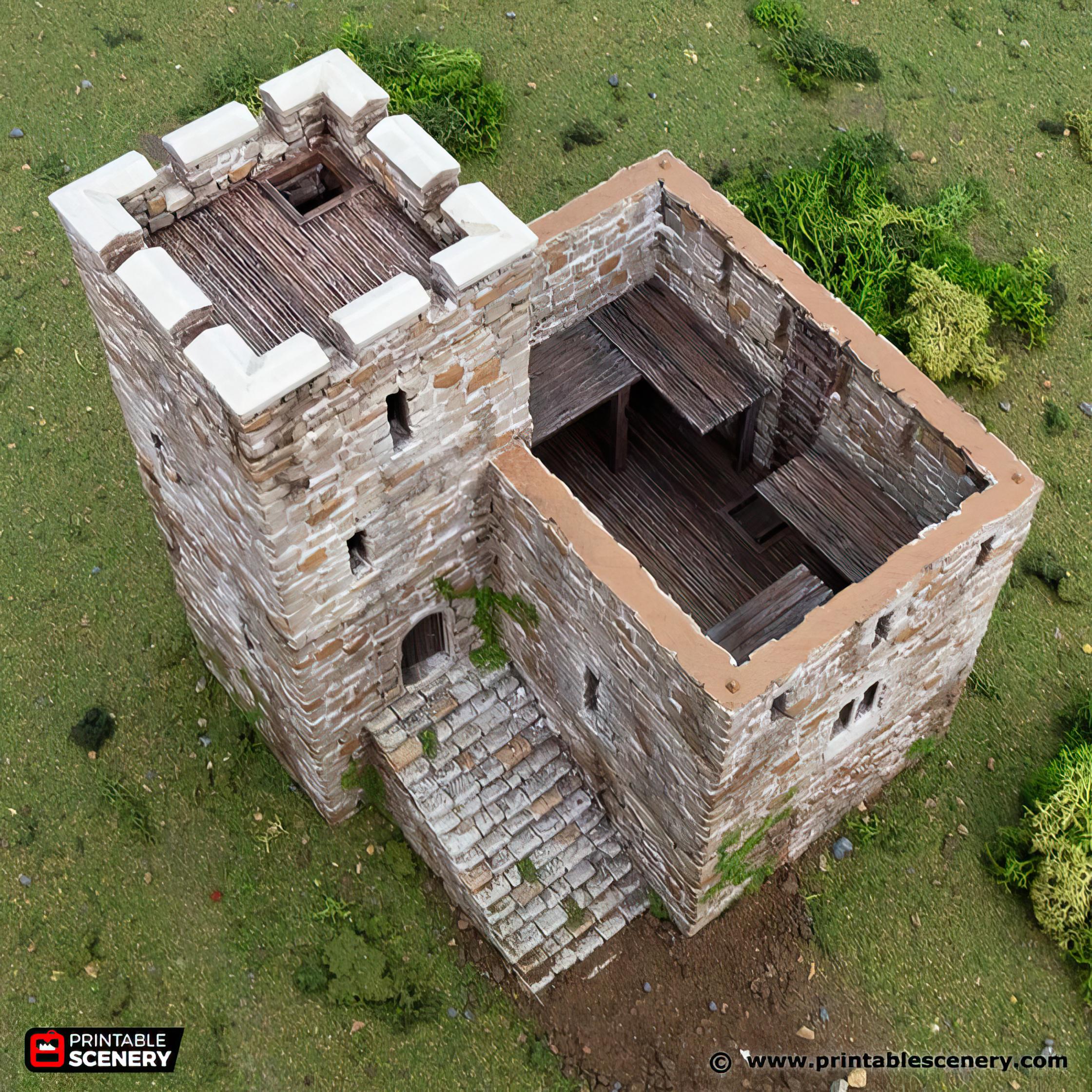 Norman Stone Fort: Wargaming Castle Keep, 3D Printed Tabletop Terrain ...