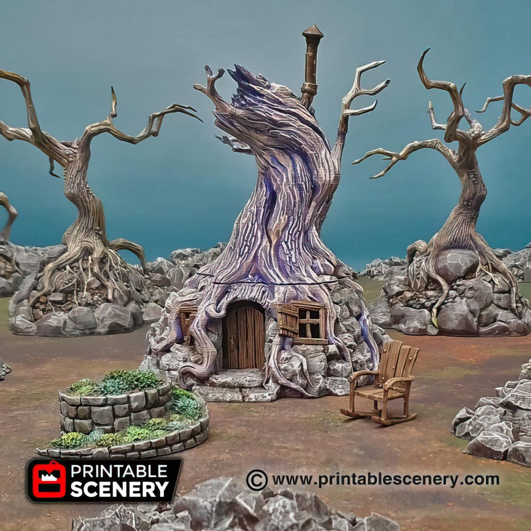 Witch Hut Terrain Tabletop Scatter Treehouse Prop Printable Scenery ...