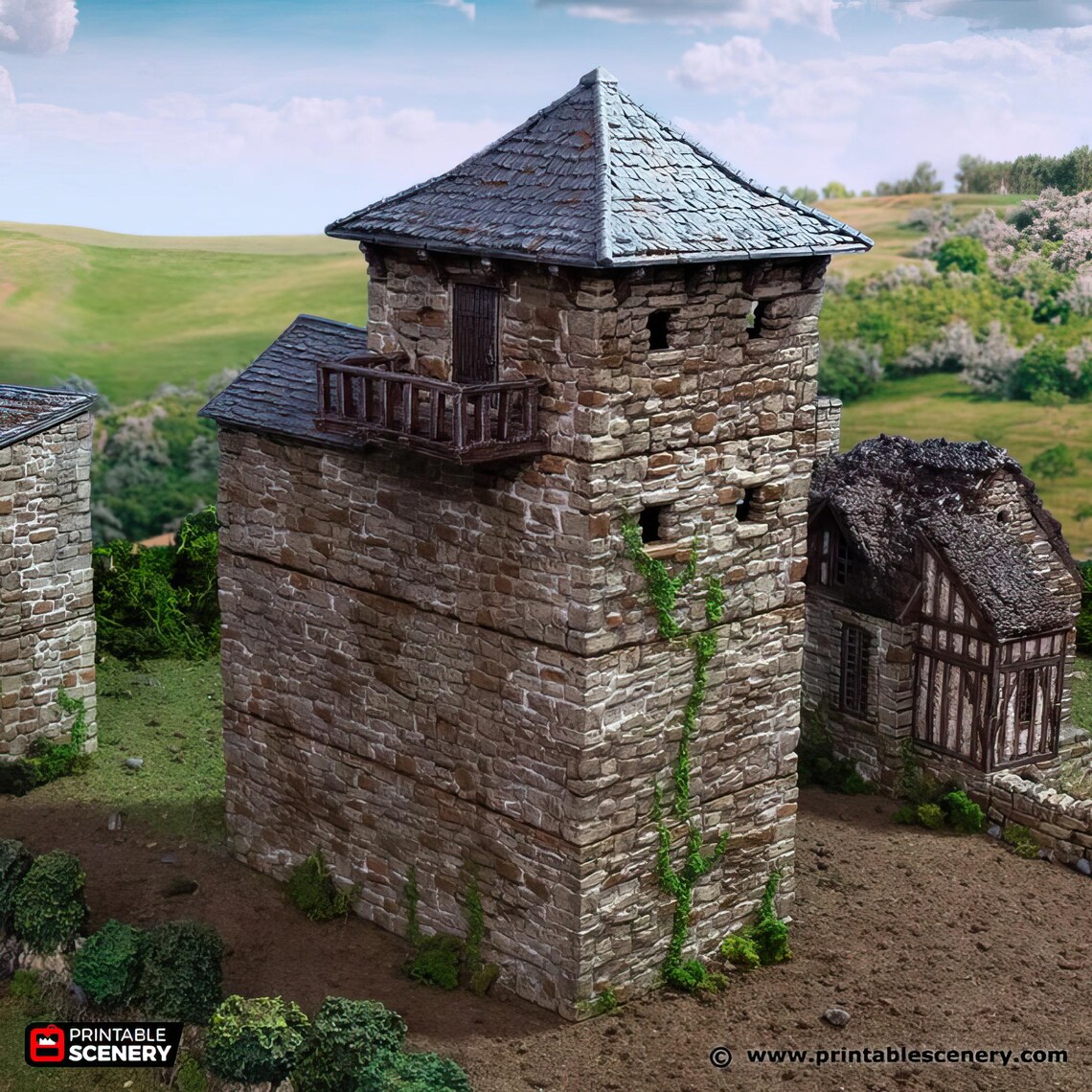 Black Rock Keep: Medieval Garrison Tower - 15mm/28mm/32mm RPG Terrain ...