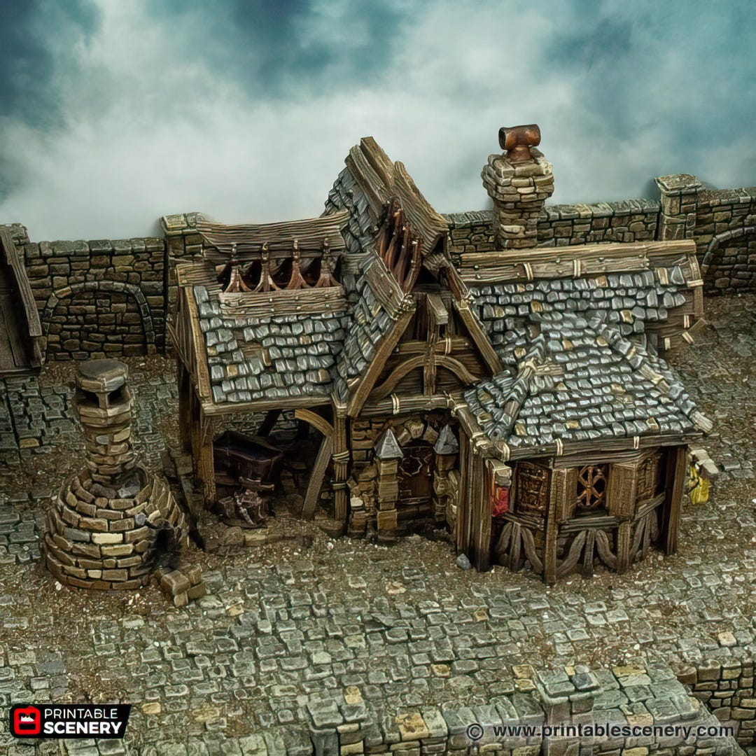 Blacksmith Shop Tabletop Building Scatter Roleplaying Game Miniature ...