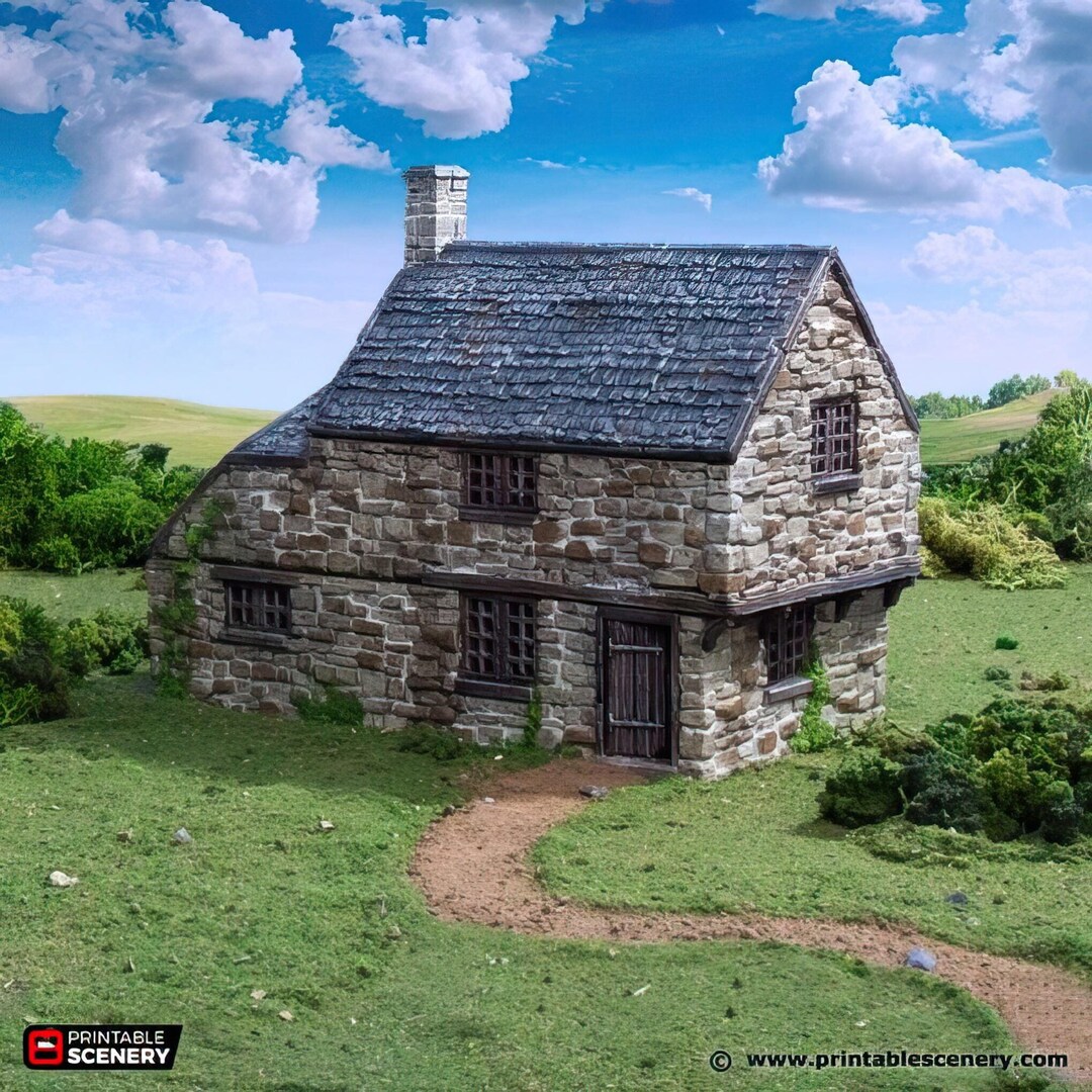 Farmhouse: 2-storey Building, Rural Village, Hollyhock Cottage ...