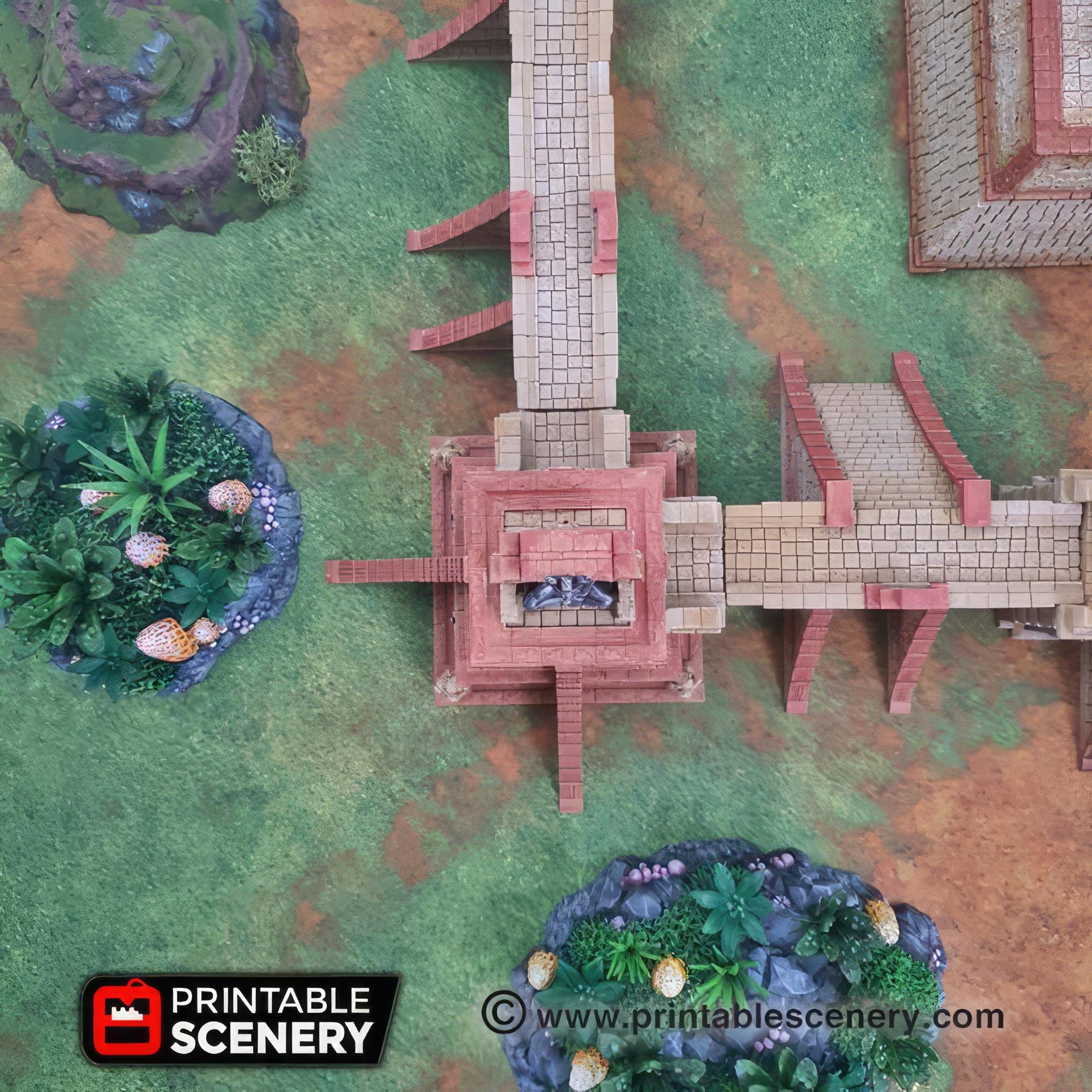 Aztec Walls Temple Fortress: Tabletop RPG Terrain, Painted, Primed or ...