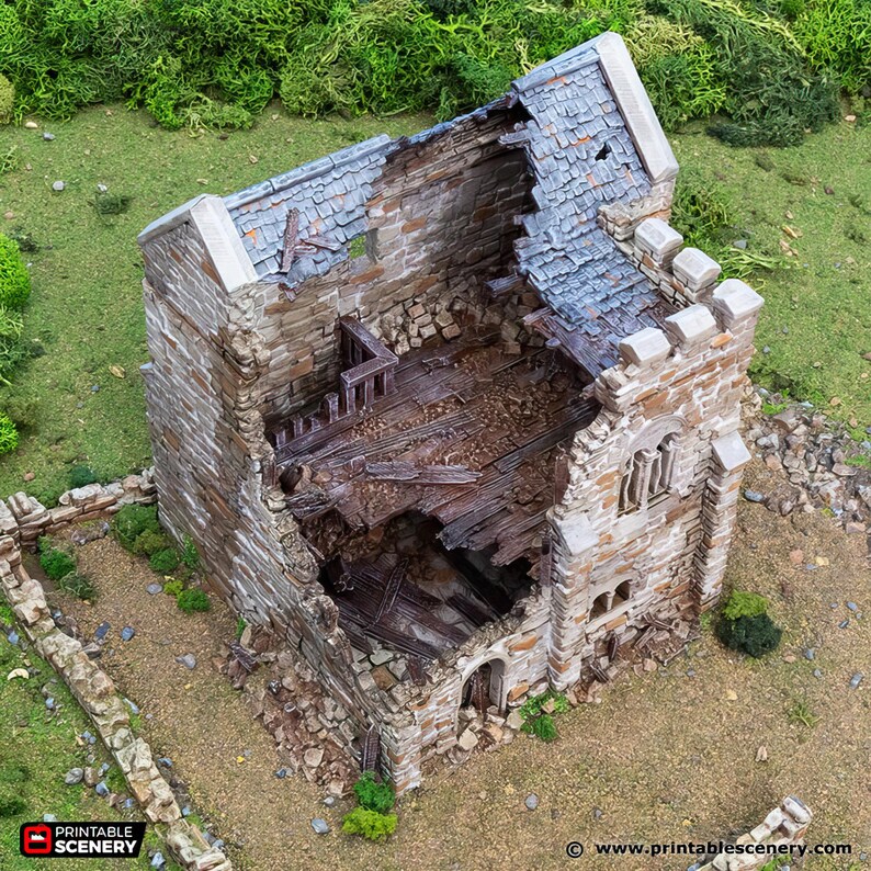 Ruined Norman Keep: Tabletop Historical Wargaming Building, Fallen ...
