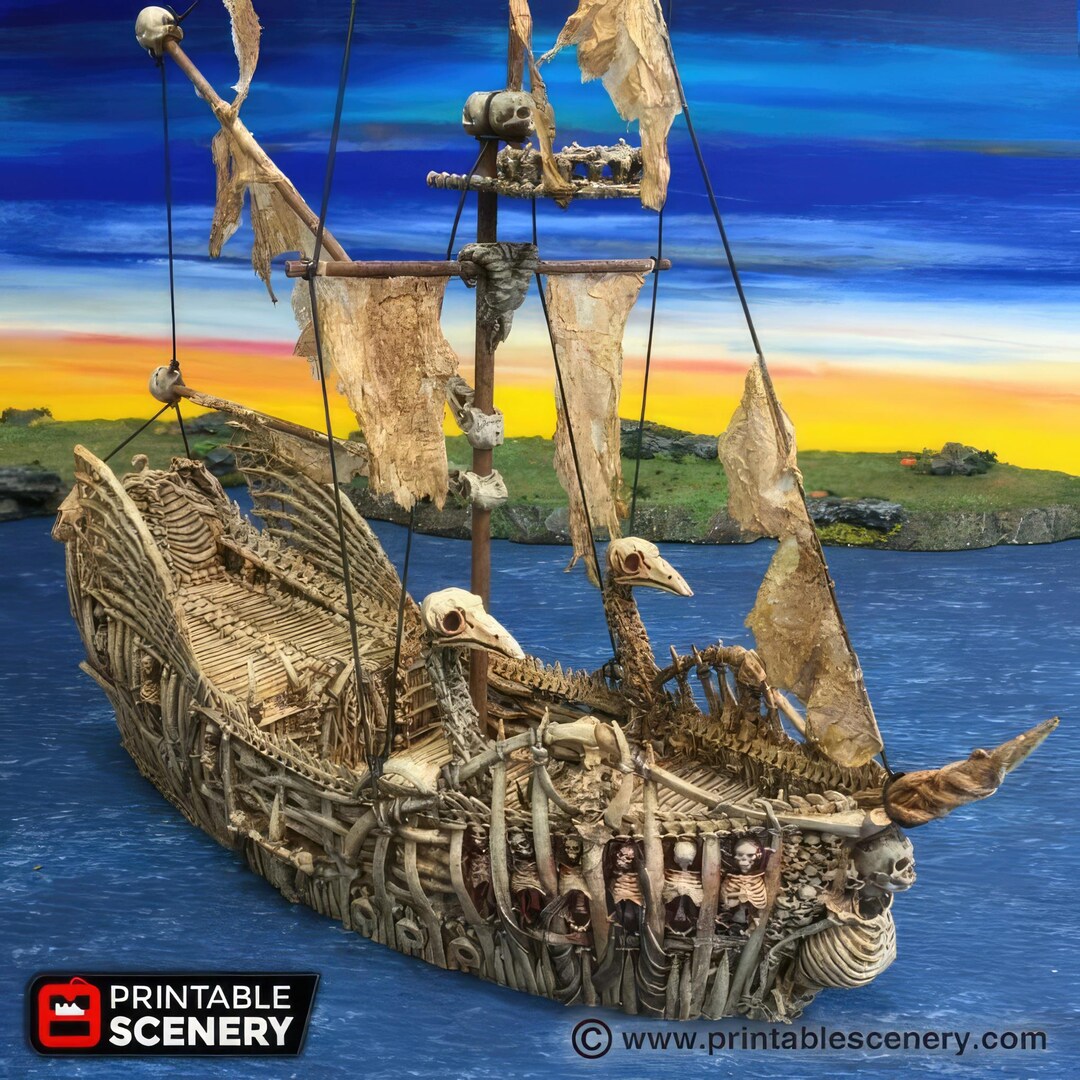 Undead Fluyt Ship: Tabletop RPG Terrain - Printable Scenery (28/32mm ...