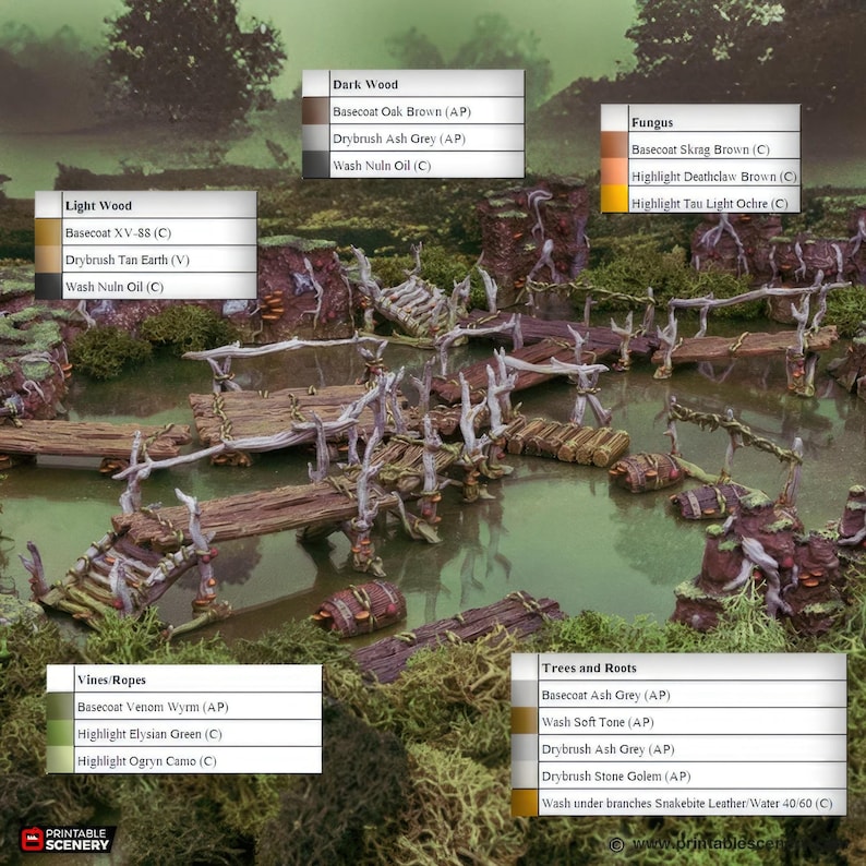 Swamp Walkways: Modular Tabletop Bridges and Water Paths, Lizardfolk ...