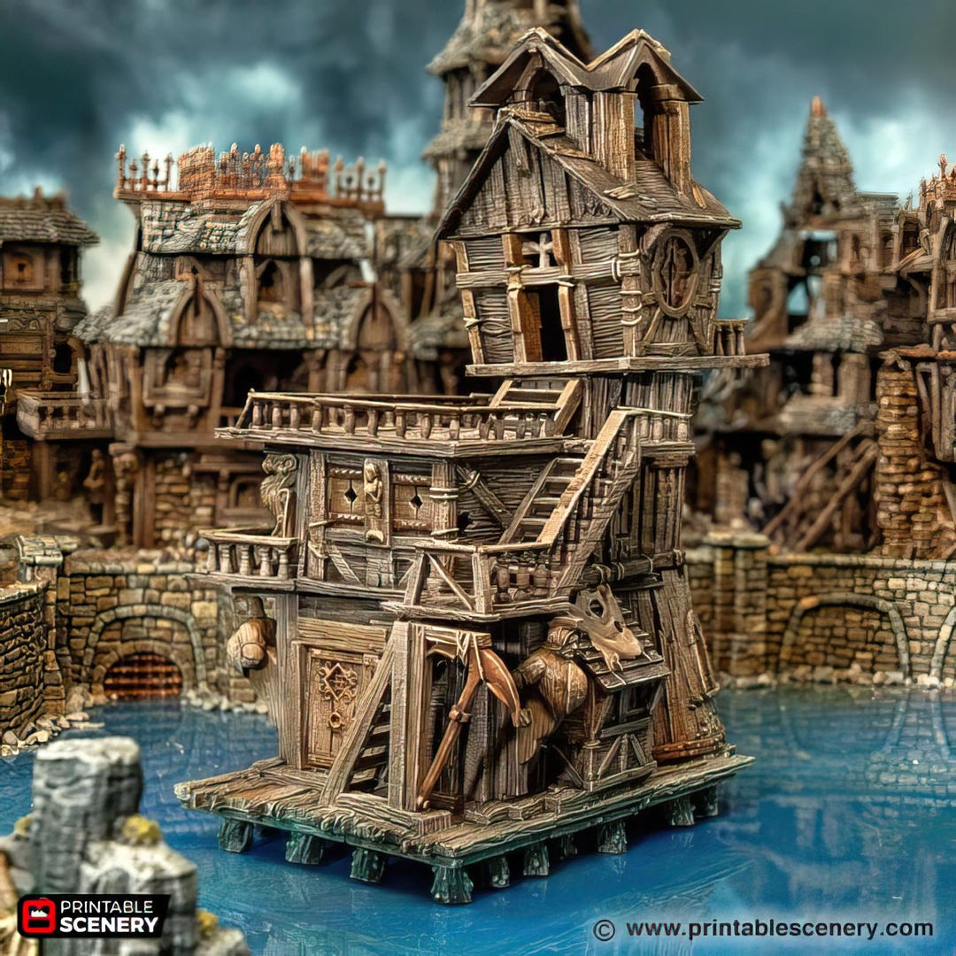 Pirate House Tabletop Terrain: Gunner's Rickety Roost, Printable ...