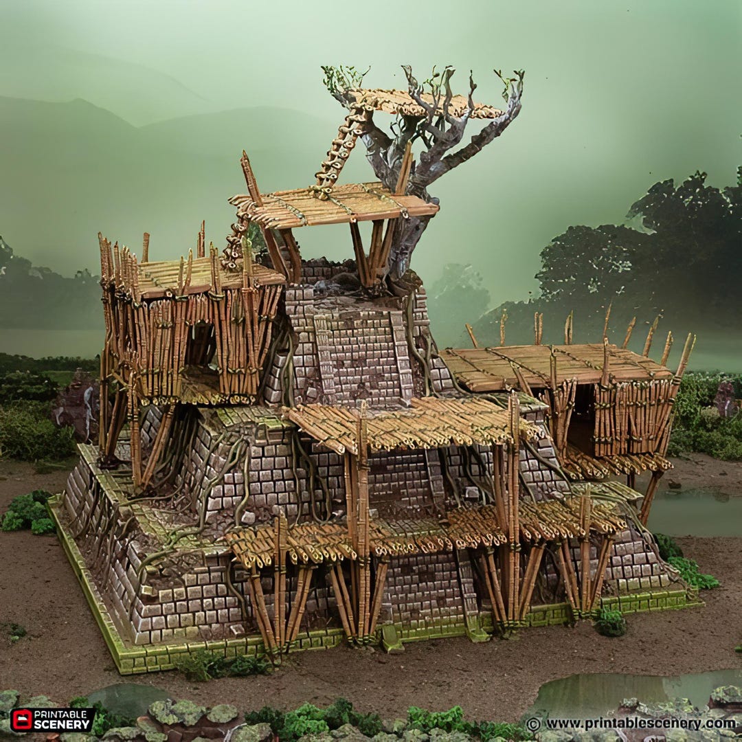 Bamboo Temple: Tabletop Swamp Terrain, Jungle Pyramid, Elevated Tribal ...