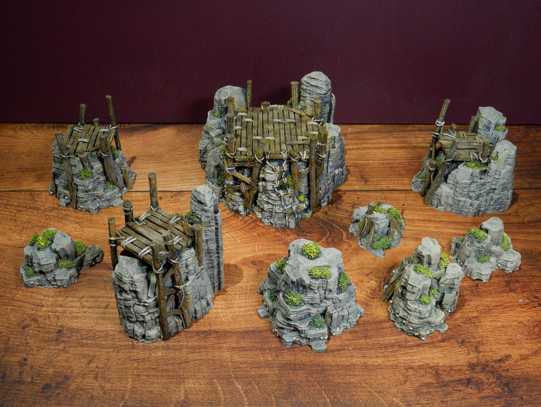 Platforms Rocks With Bridges: Tabletop Scatter Terrain, Printable ...