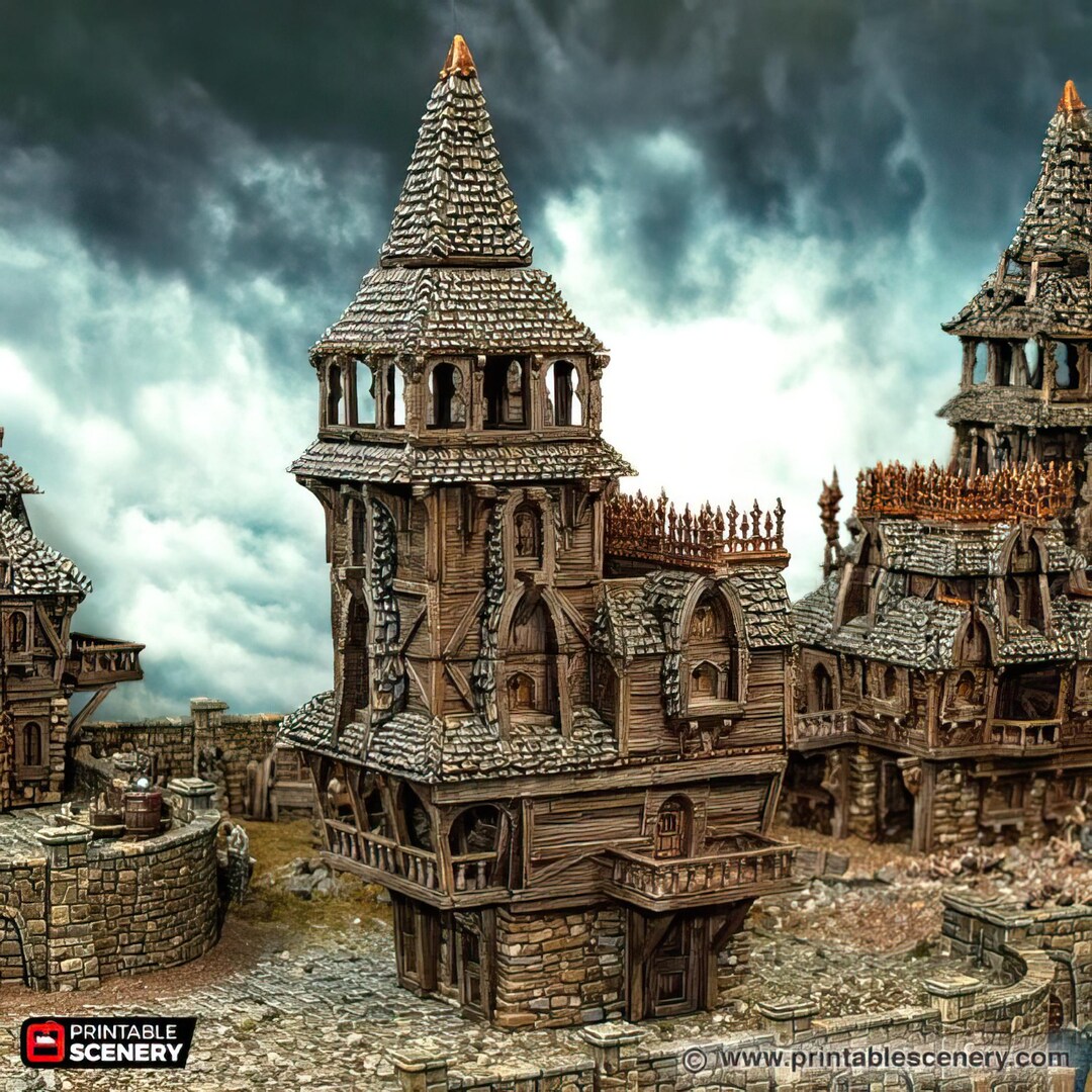 City Watch Headquarters: 5-storey Ramshackle Ruin Building Terrain for ...