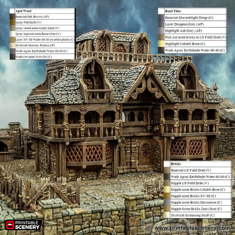 City Inn Tabletop Terrain: Fantasy RPG Tavern Building (15/28/32mm) - Etsy