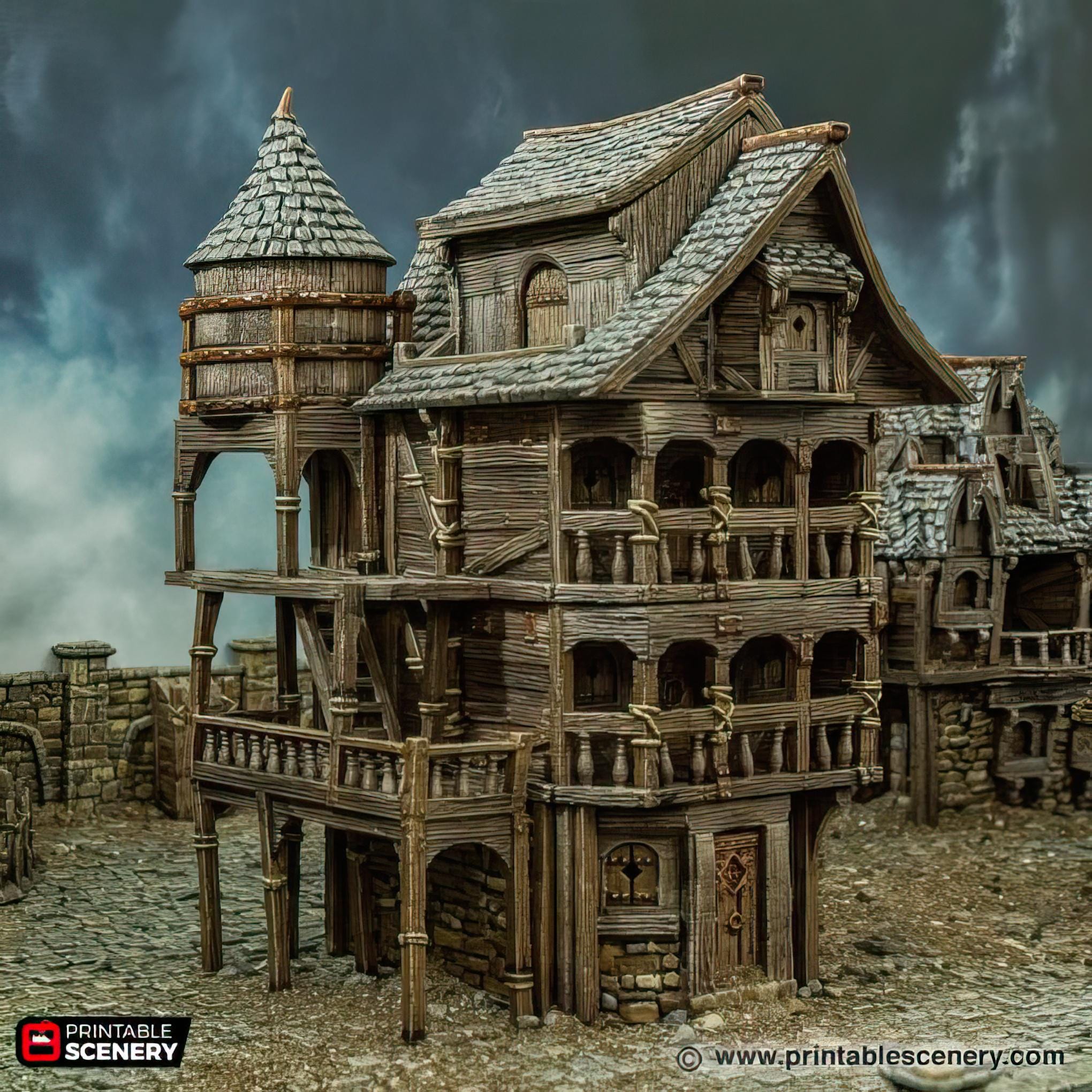 4-storey Tenement Building: Large Tabletop RPG City Scenery Terrain ...