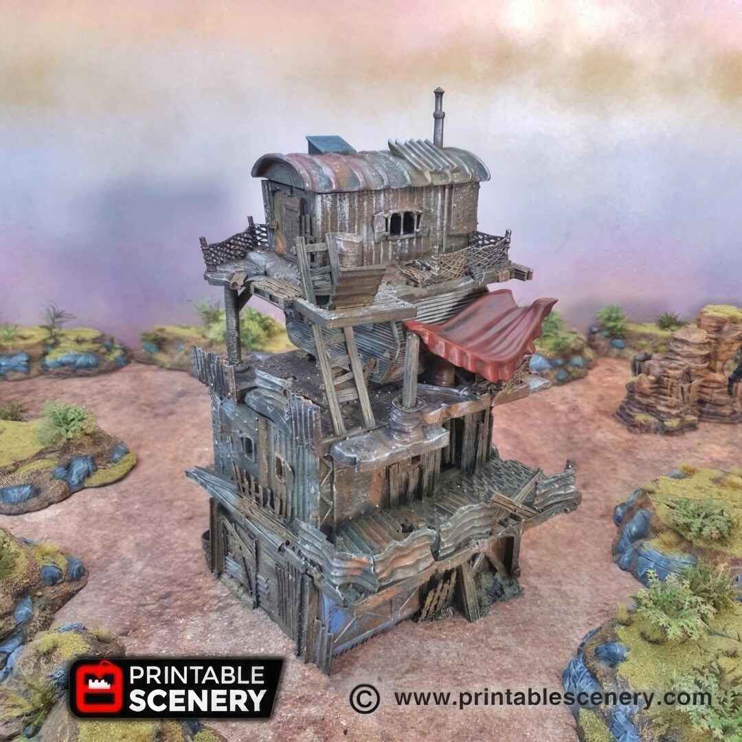 Slums Tabletop Building: Post Apocalypse Sci-fi RPG Terrain - Etsy