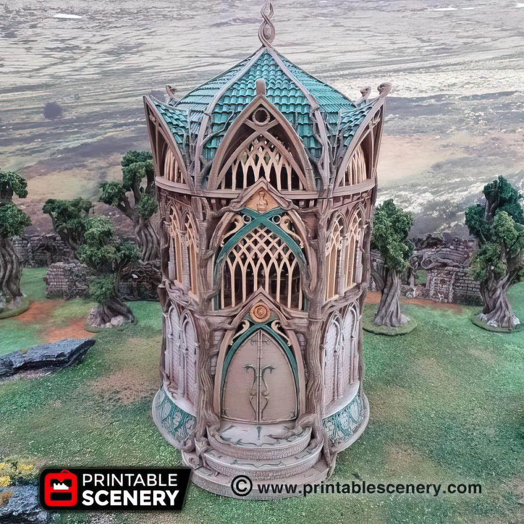 Elven Library Tower: 3D Printed Tabletop RPG Scenery - Etsy