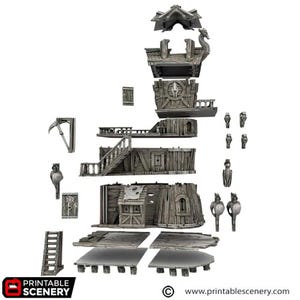 Pirate House Tabletop Terrain: Gunner's Rickety Roost, Printable ...
