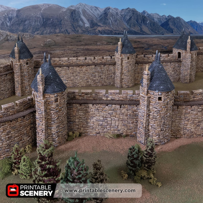 Oval Bastion: Set of 3 Fort Towers, Defensive Outpost for Historical ...