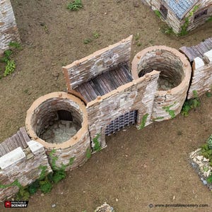 Round Towers With Gate: Norman Medieval Castle Terrain, Historical or ...