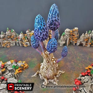 Mushroom Trees Scatter Terrain: Morels, (set of 3) Fantasy RPG Tabletop ...
