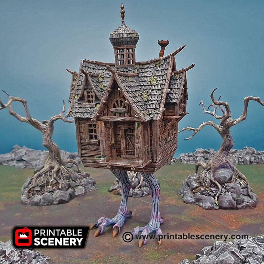 Baba Yaga's Cottage: Monster House Miniature, Chicken Leg House, Gothic ...
