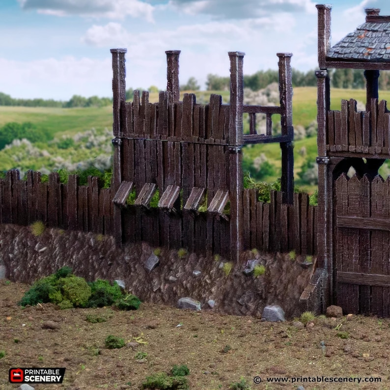Siege Walls: Medieval Castle Terrain, Wooden Palisades, Saga Historical ...
