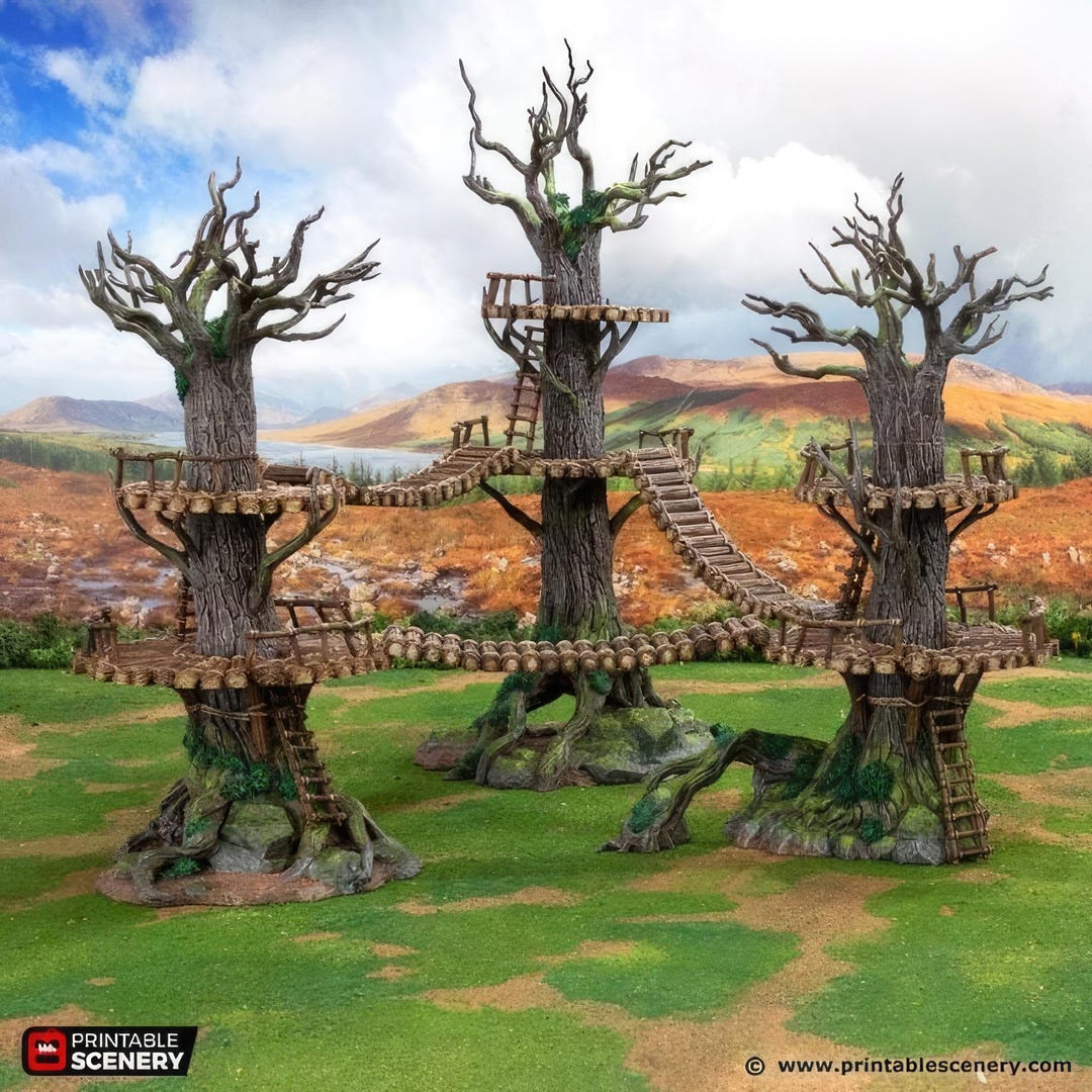 Forest Forts: Tabletop Scatter Terrain, Tree Encounter Platforms - Etsy