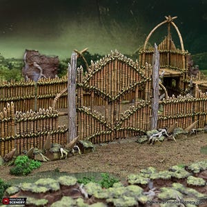 Bamboo Barricade: Tribal Camp Terrain - Fantasy RPG Printable Scenery ...