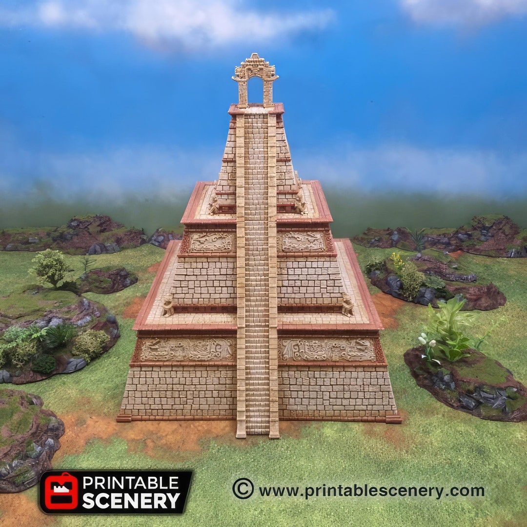 Aztec Pyramid Tabletop Terrain: Sci-fi Fantasy RPG Scenery - Etsy