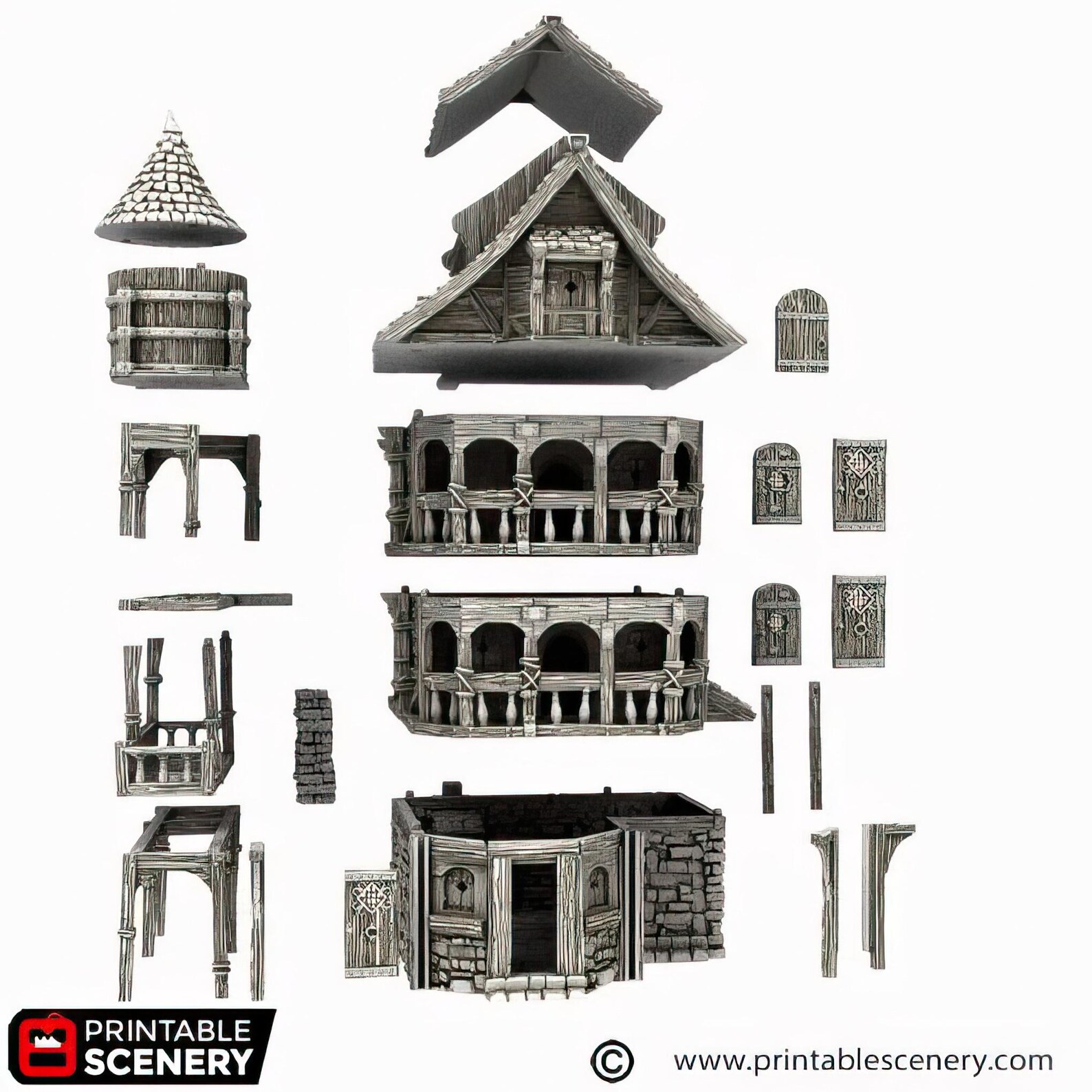 4-storey Tenement Building: Large Tabletop RPG City Scenery Terrain ...