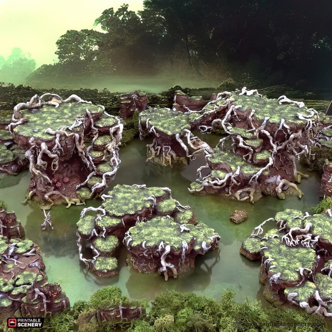 Platform Rocks Tabletop Scatter Terrain Raised Swamp Encounter Prop ...