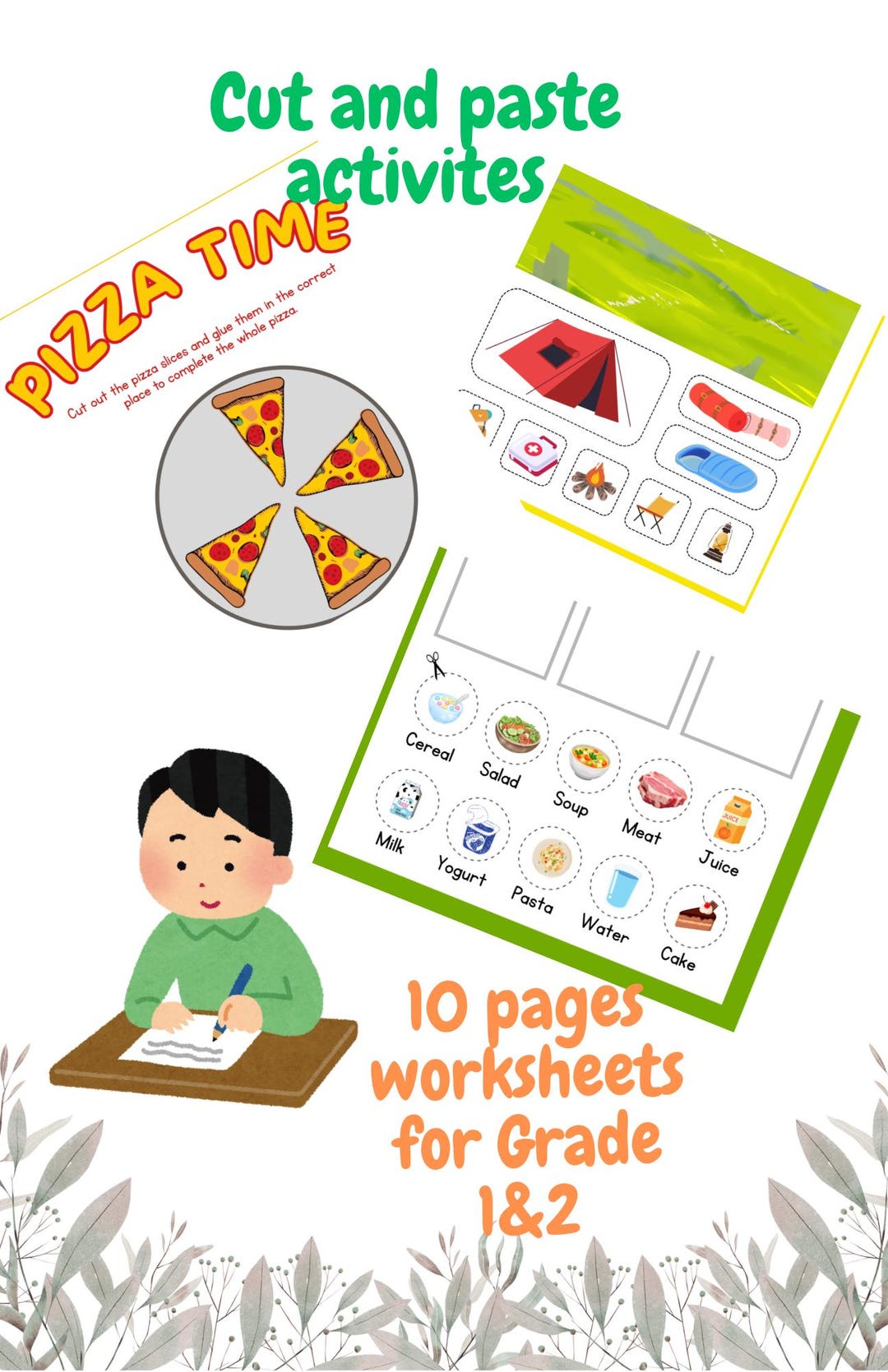 Cut and Paste Learning Pack | Interactive Worksheets for Primary Grades ...