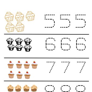 Kindergarten: Trace, Count, Color Printables! - Etsy