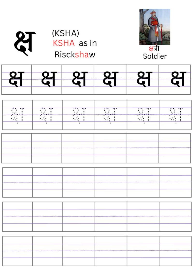 Nepali Alphabet: Tracing Worksheets | 36 Letters | Fun Learning ...