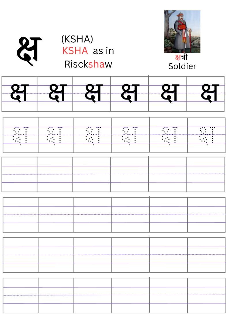 Nepali Alphabet: Tracing Worksheets | 36 Letters | Fun Learning ...