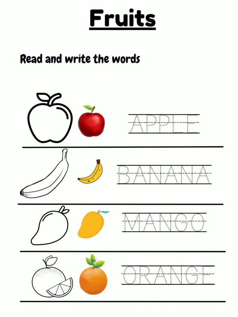 Kindergarten: Learning Printables Fun Tracing, Matching Sound ...