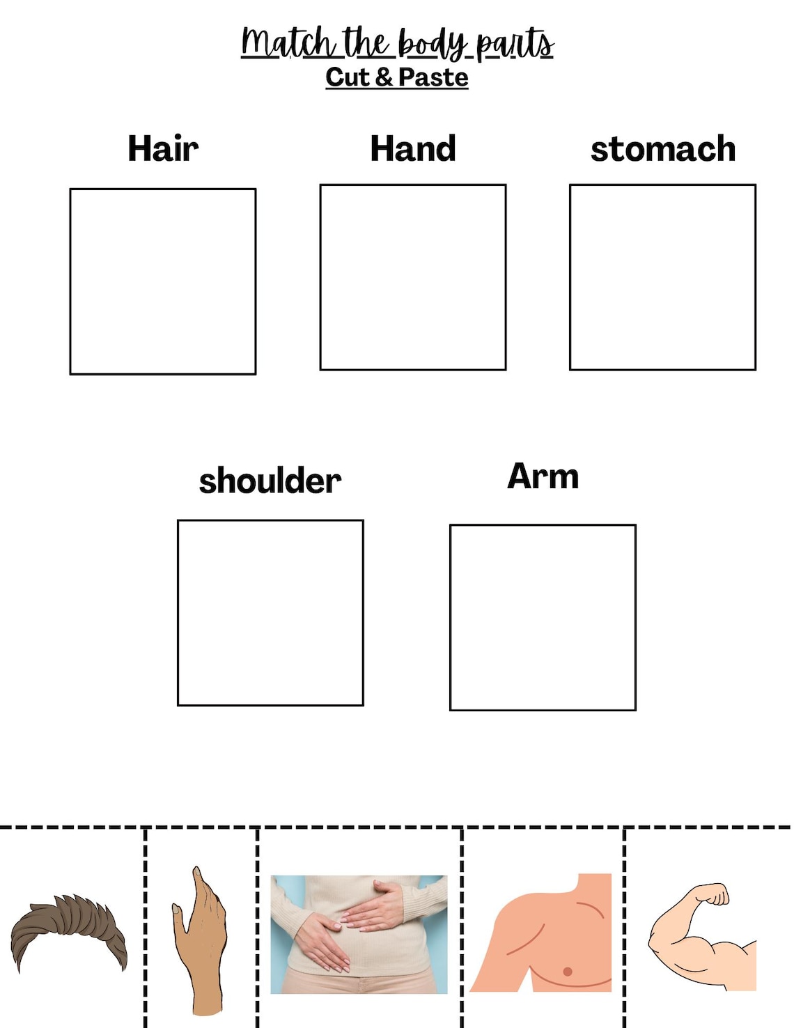 Grade 1: Body Parts Printable Worksheets for Kids - Etsy