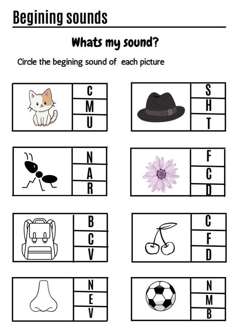 Kindergarten: Learning Printables Fun Tracing, Matching Sound ...